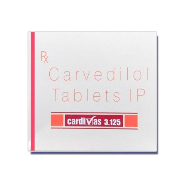 Buy Cardivas (Carvedilol) 3.125 mg 100 tablet online - aipctshop.com